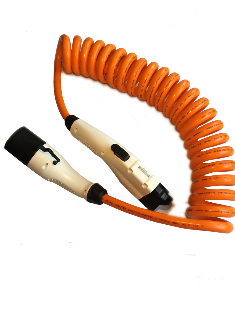 EV / PHEV Charging Cable - COILED - Type 2 to Type 1 - 7kw / 32 amp ...