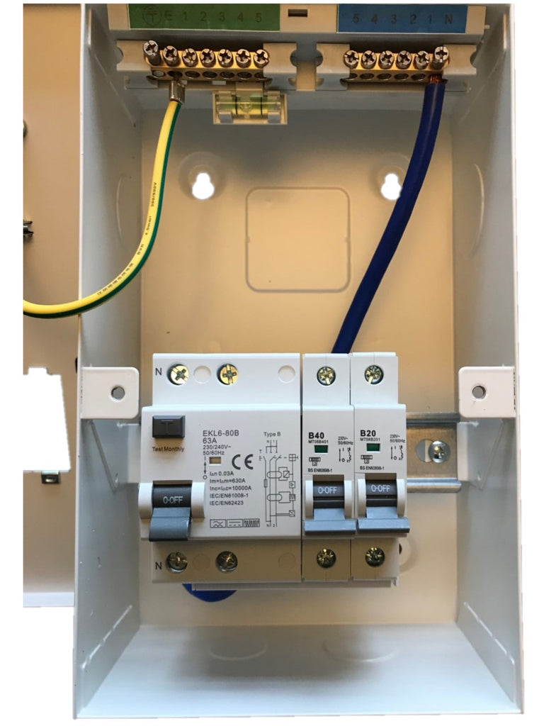 Type B RCD + 2 MCB Garage / Mini Metal Consumer unit - EV Charge Point ...